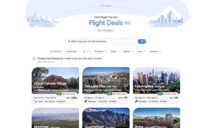 Google tests new “Flight Deals” tool for flexible travellers - Travel ...